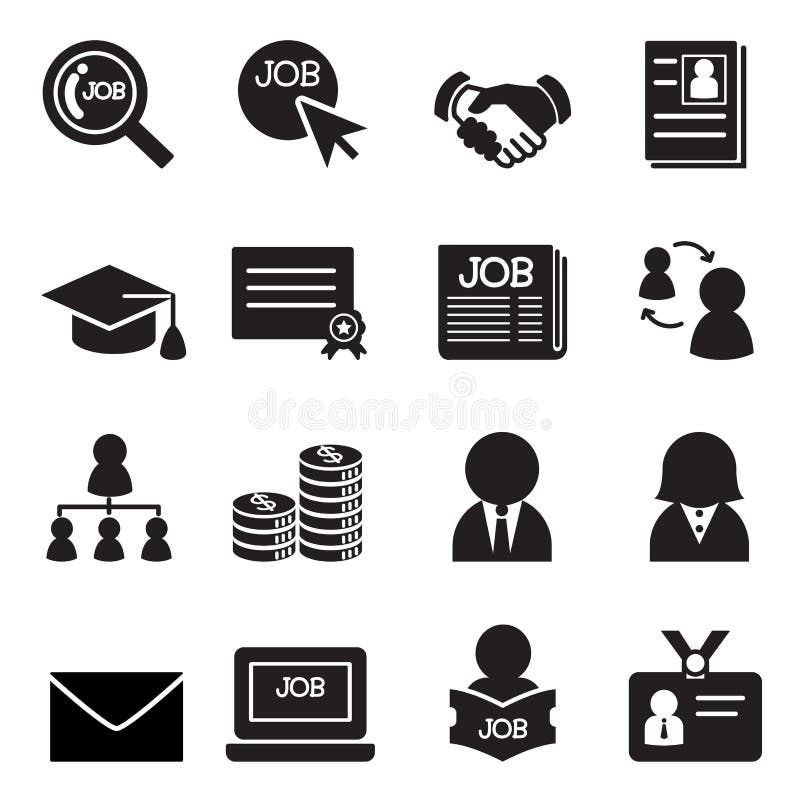 Job icon Set stock vector. Illustration of handshake - 72472949