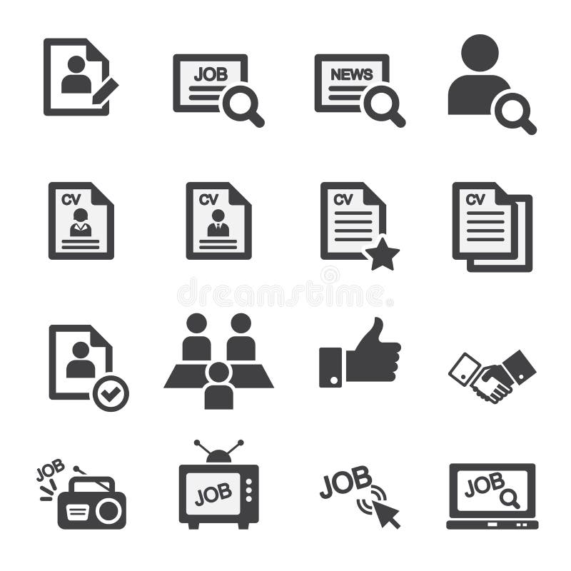 Job icon set stock vector. Illustration of interview - 50880467