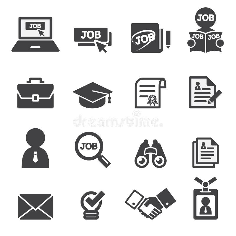 Job icon set stock vector. Illustration of manager, pictogram - 53073387