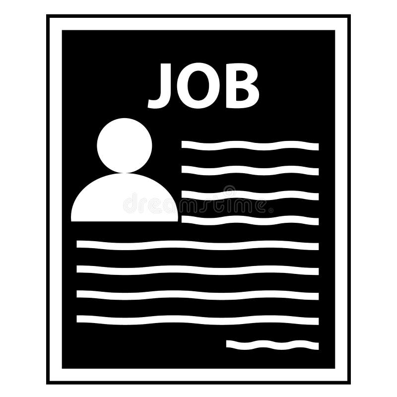Job Icon on White Background. Job Document Sign. Flat Style Stock ...