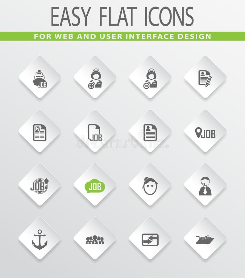 Job icons set stock vector. Illustration of contract - 89055516