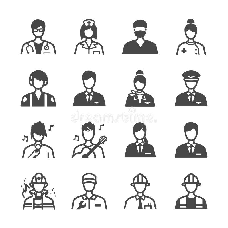 Job icons set stock vector. Illustration of mechanic - 89975710
