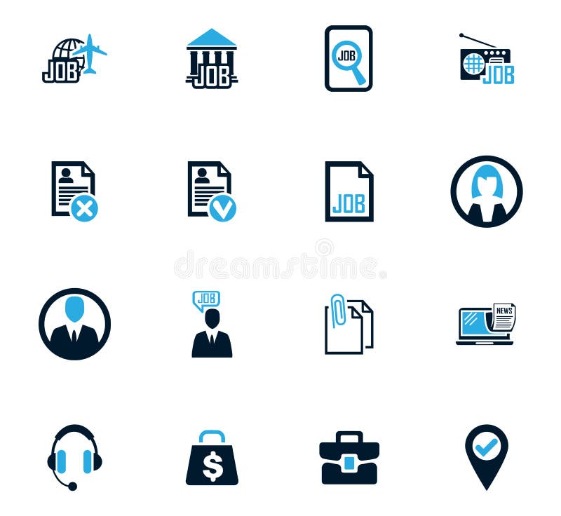 Job icons set stock illustration. Illustration of curriculum - 88928383