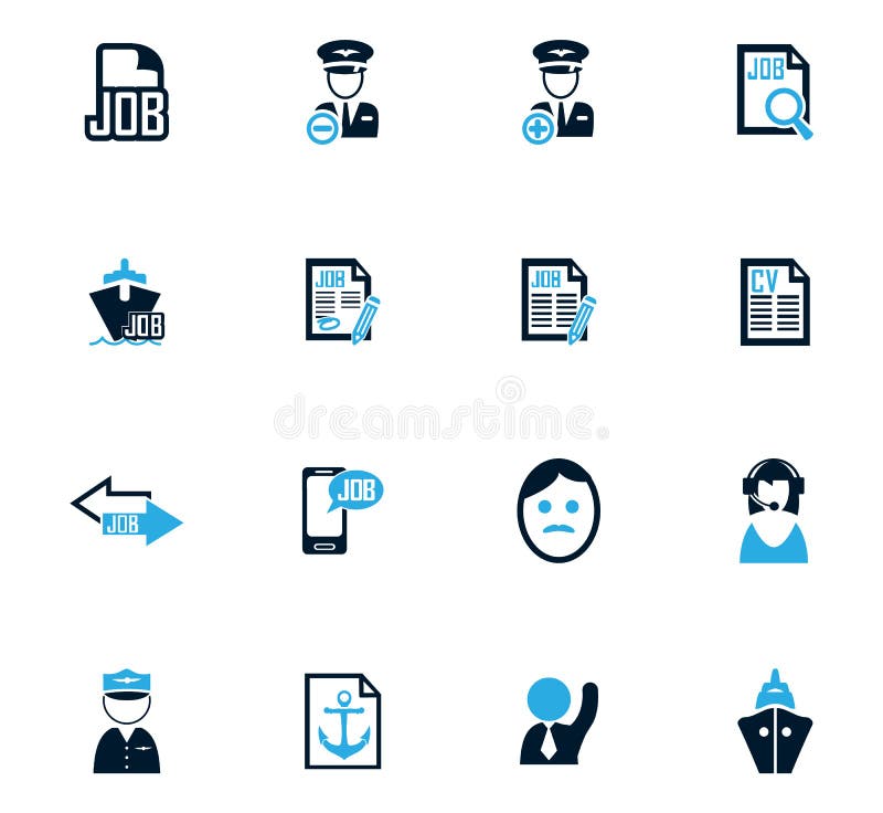 Job icons set stock illustration. Illustration of anchor - 88939032