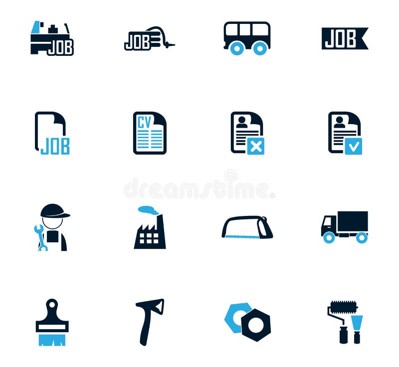 Job icons set stock illustration. Illustration of binoculars - 88939386