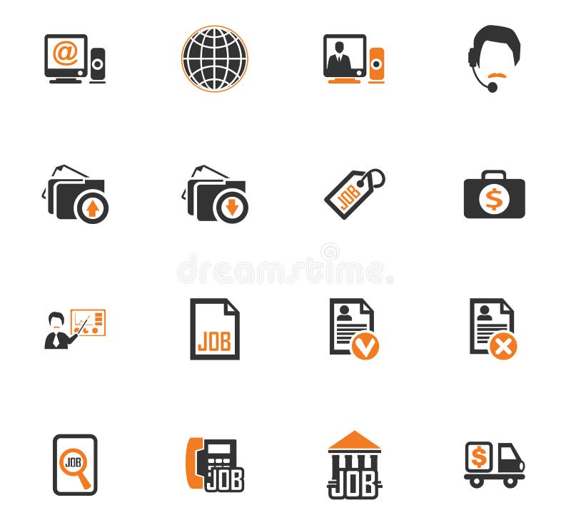 Job icons set stock illustration. Illustration of contract - 89010456