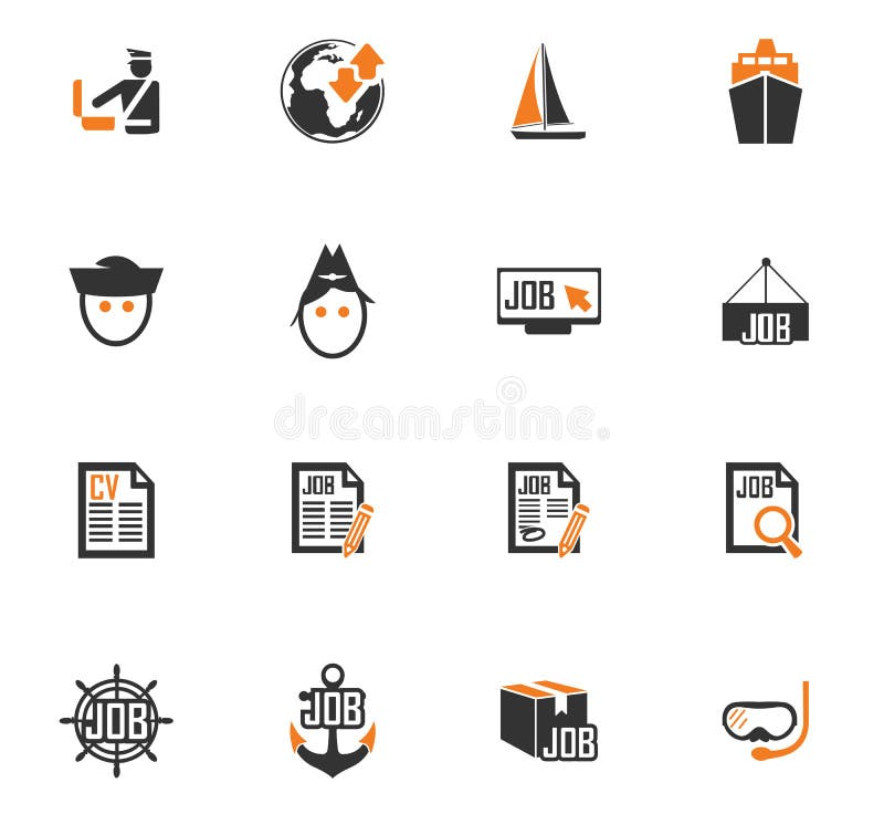 Job icons set stock illustration. Illustration of curriculum - 89010565