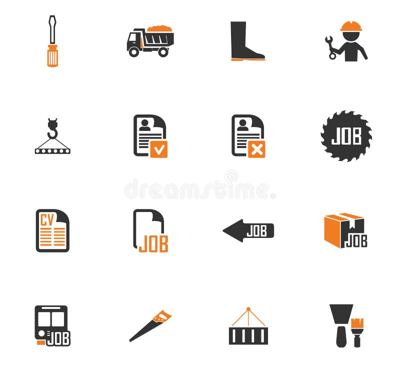 Job icons set stock illustration. Illustration of packer - 89010667