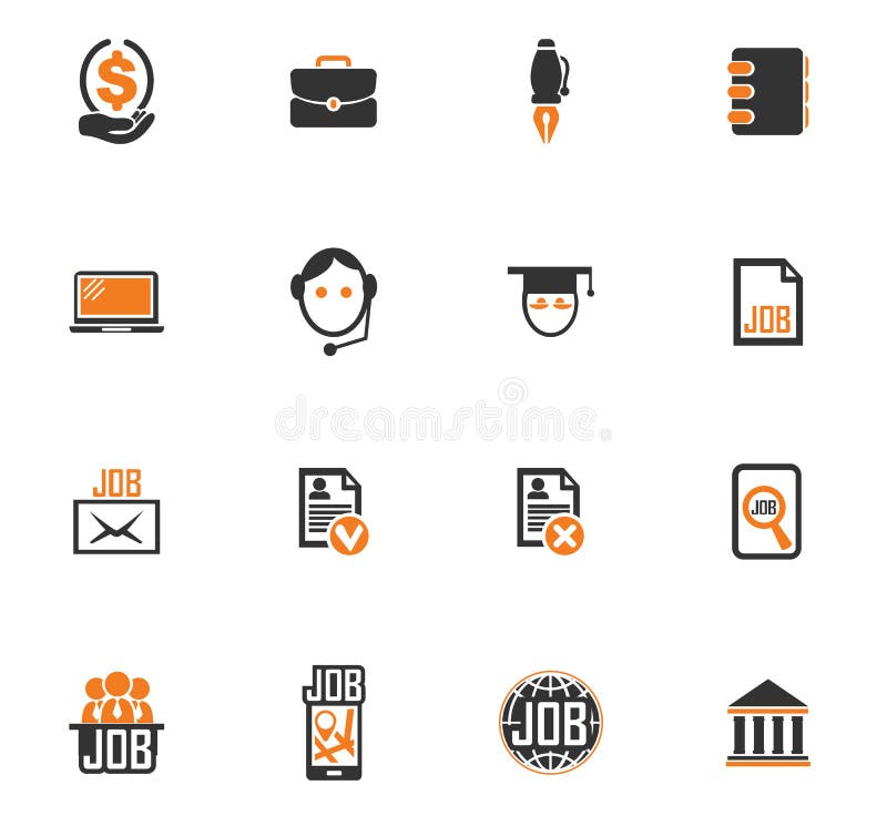 Job icons set stock illustration. Illustration of element - 89013069