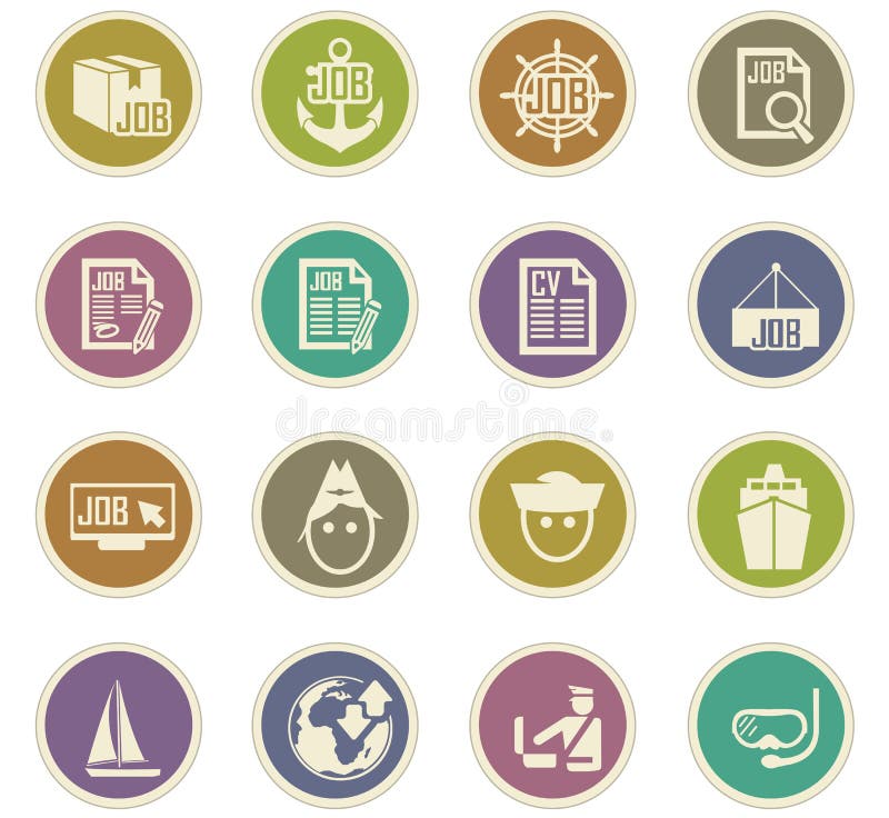 Job icons set stock vector. Illustration of binoculars - 89023314