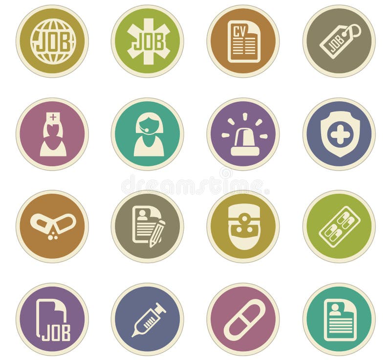 Job icons set stock vector. Illustration of contract - 89025462