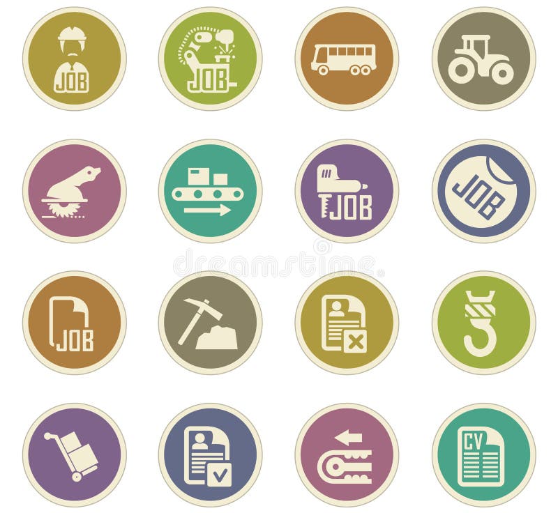 Job icons set stock vector. Illustration of resource - 89025615