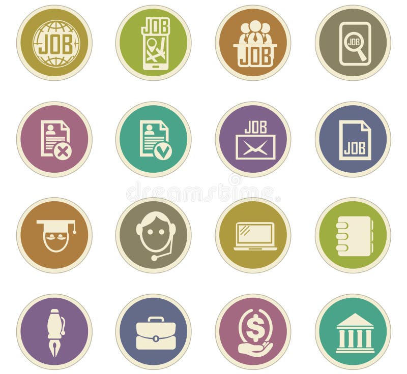 Job icons set stock vector. Illustration of leader, design - 89025899