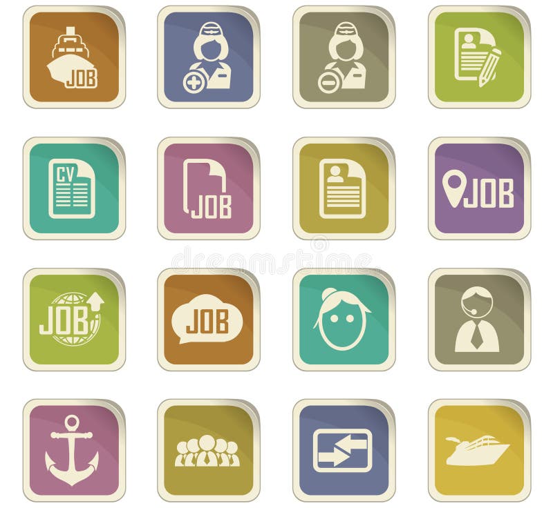 Job icons set stock illustration. Illustration of curriculum - 89207606