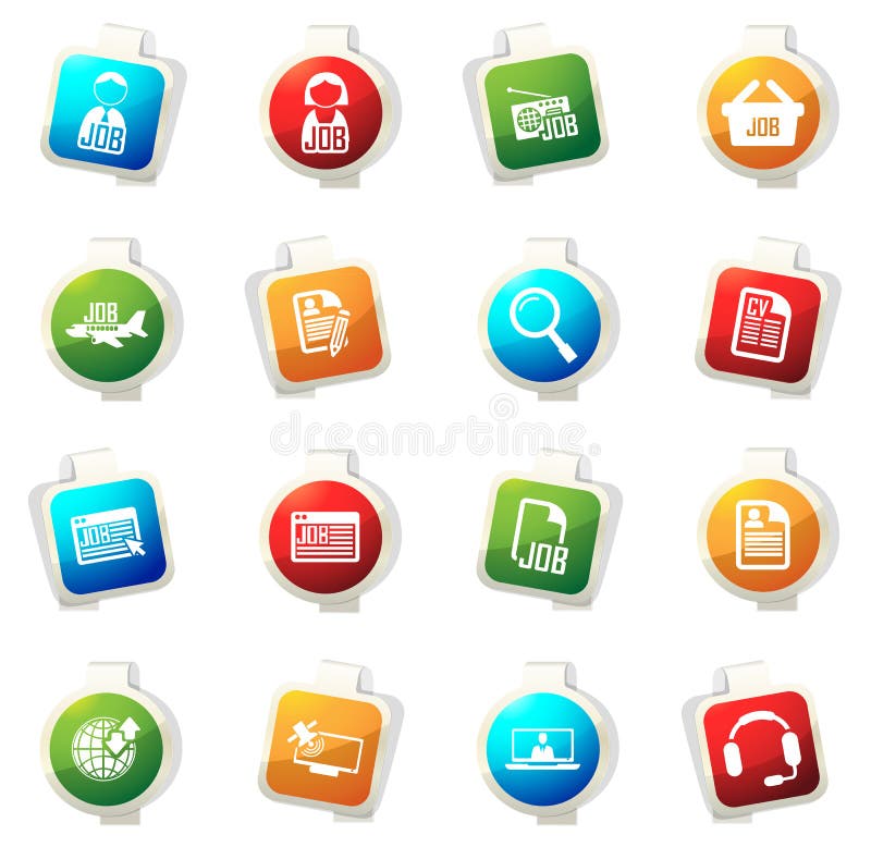 Job icons set stock illustration. Illustration of hired - 89235831