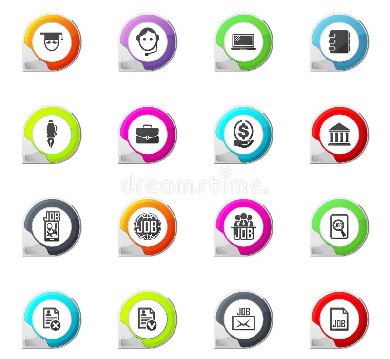 Job icons set stock illustration. Illustration of discussion - 89247113