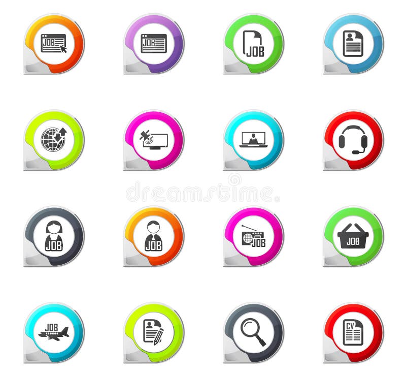 Job icons set stock illustration. Illustration of consultant - 89247286