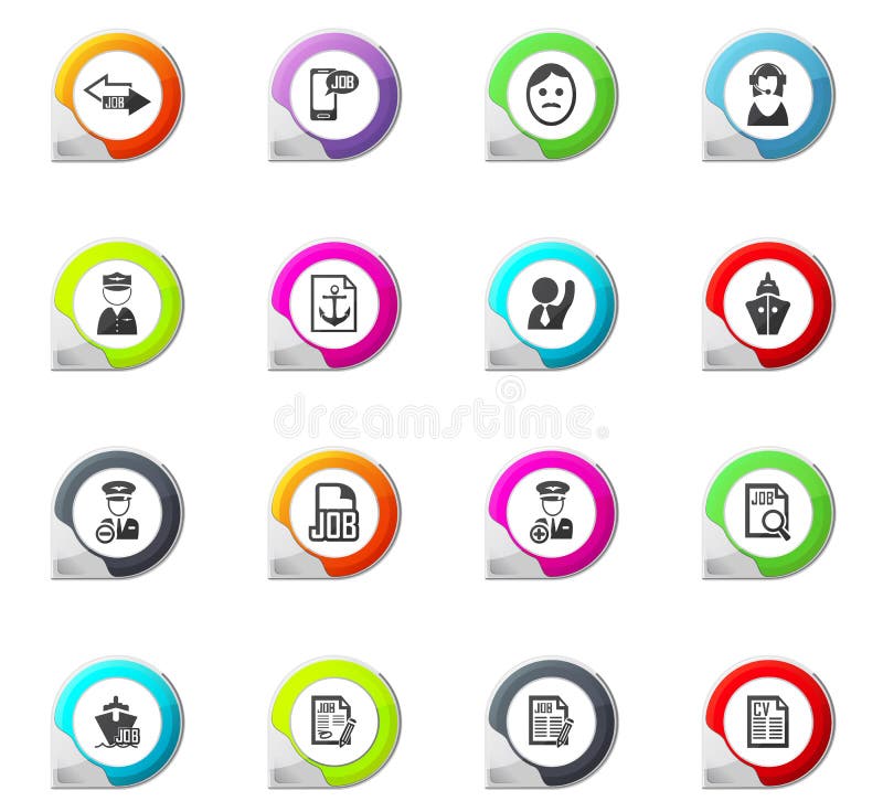 Job icons set stock illustration. Illustration of attendant - 89247348