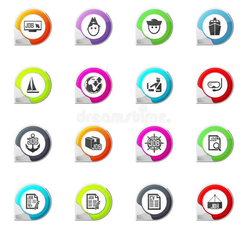 Job icons set stock illustration. Illustration of diver - 89247365