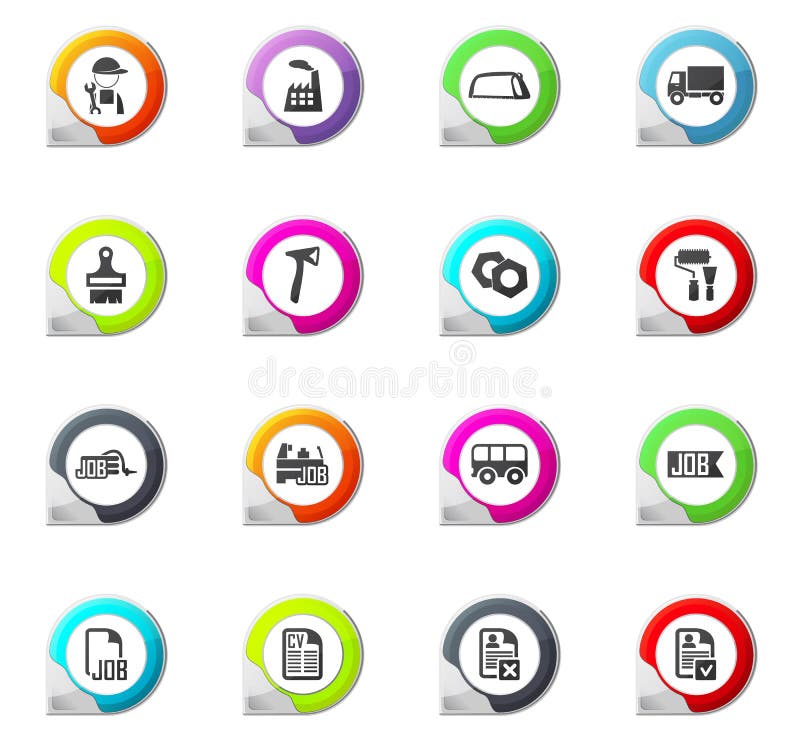 Job icons set stock illustration. Illustration of discussion - 89247434