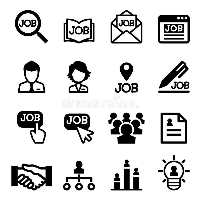 Job icons set stock illustration. Illustration of interview - 72474677