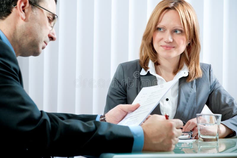 Conclusion of Job Interview Stock Photo - Image of partners, people ...