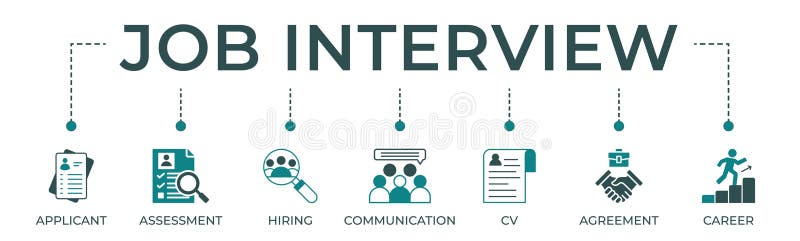 Job Interview Banner Web Icon Vector Illustration Concept with the Icon ...