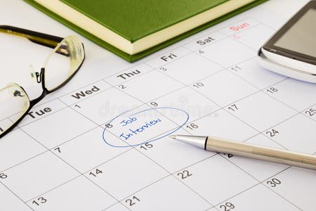 Job Interview Appointment on Schedule Stock Image - Image of agenda ...