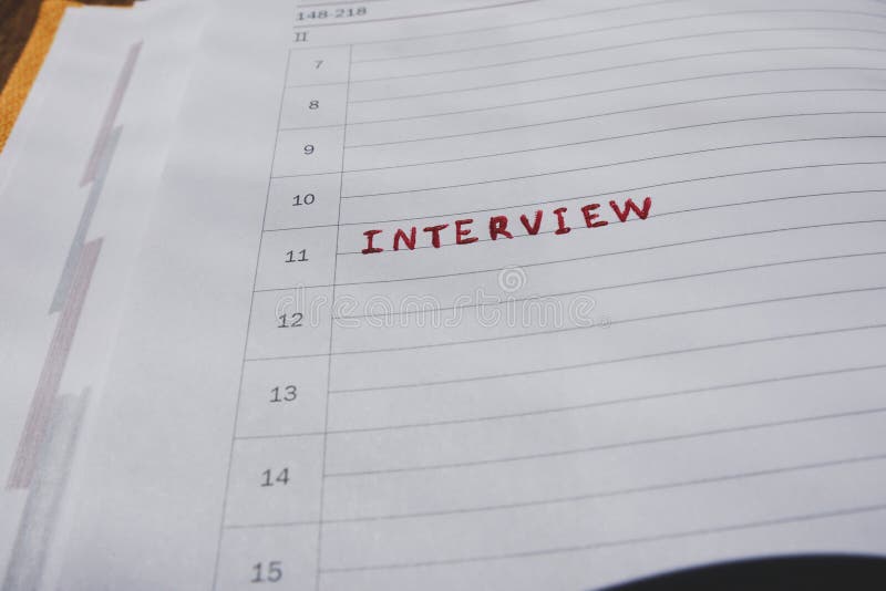 Job Interview Concept. Closeup of Opened Notebook Stock Image - Image ...