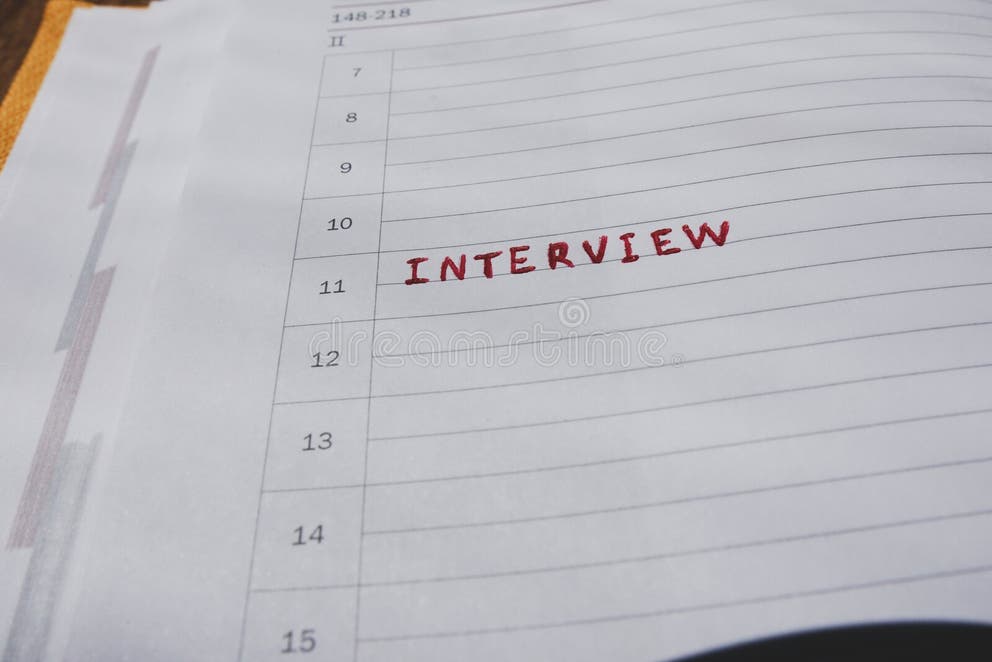 Job Interview Concept. Closeup of Opened Notebook Stock Image - Image ...