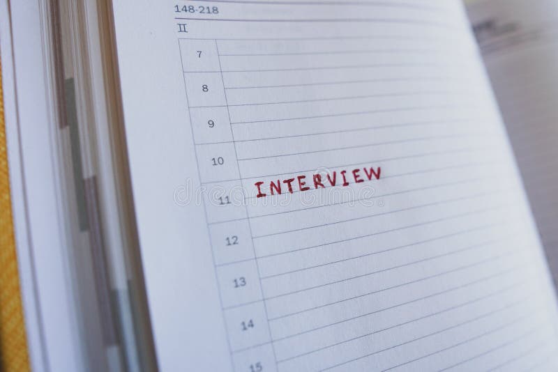 Job Interview Concept. Closeup of Opened Notebook Stock Image - Image ...