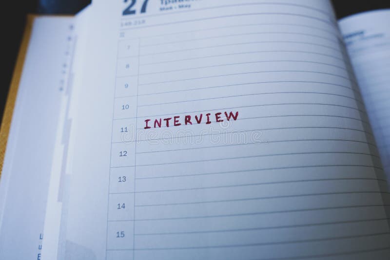 Job Interview Concept. Closeup of Opened Notebook Stock Image - Image ...