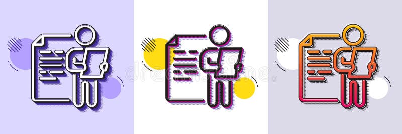Job Interview Document Line Icon. CV File Page Sign. Halftone Dotted ...