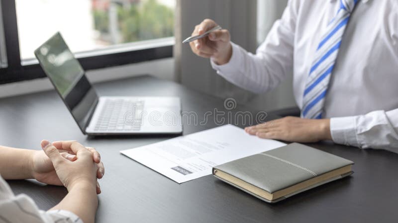 Job Interview, Employer or Recruiter is Interviewing and Taking the ...