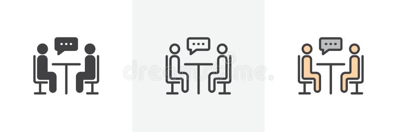 Job Interview Icon Vector Set on White Background Stock Illustration ...