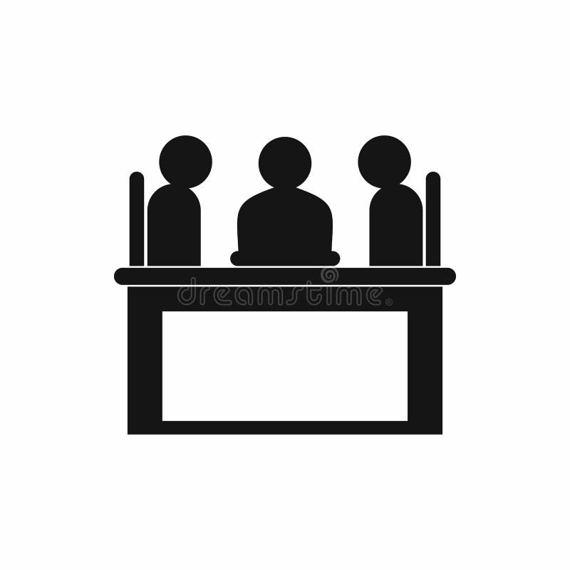 Job Interview Icon, Simple Style Stock Vector - Illustration of black ...