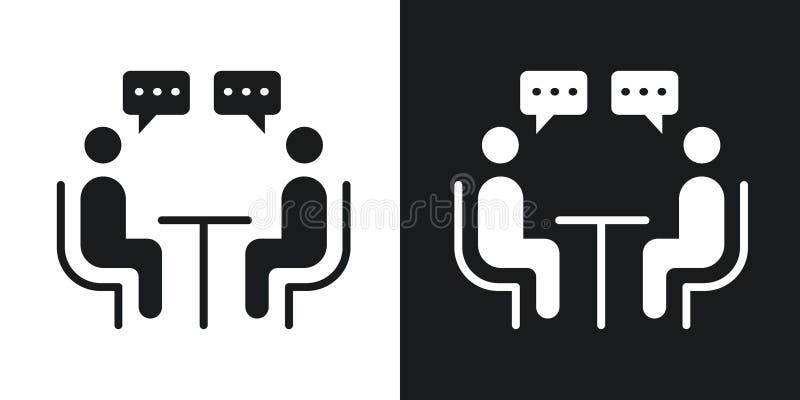 Job Interview Icon Vector Set on White Background Stock Vector ...