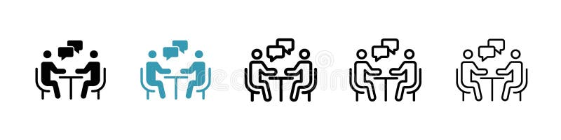 Job Interview Icon Vector Set on White Background Stock Vector ...
