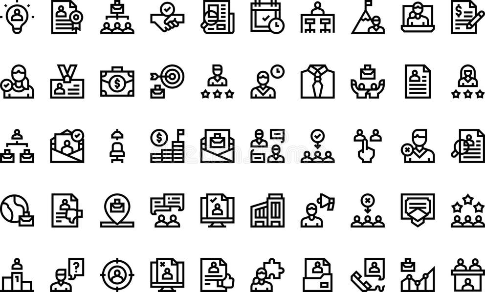 Job Interview Icons High-Quality Vector Icons Collection with Editable ...