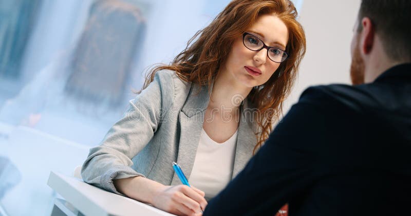 Job Interview with Manager in Office Stock Photo - Image of male, work ...