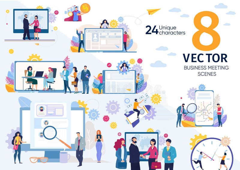 Job Interview Meeting. Hr Manager Vector Character Stock Illustration ... Job Interview Meeting. Hr Manager Vector Character Stock Illustration ...