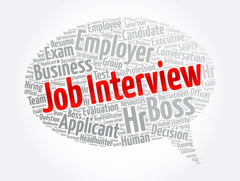 Job Interview Message Bubble Word Cloud Collage, Concept Background ...