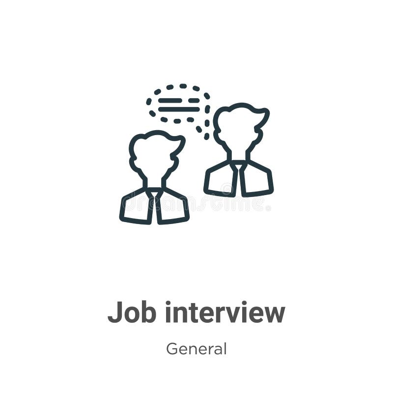 Job Interview Outline Vector Icon. Thin Line Black Job Interview Icon ...