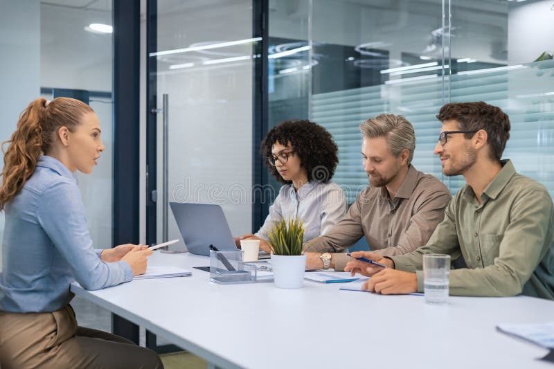 Job Interview Process is in Office. Stock Image - Image of employees ...