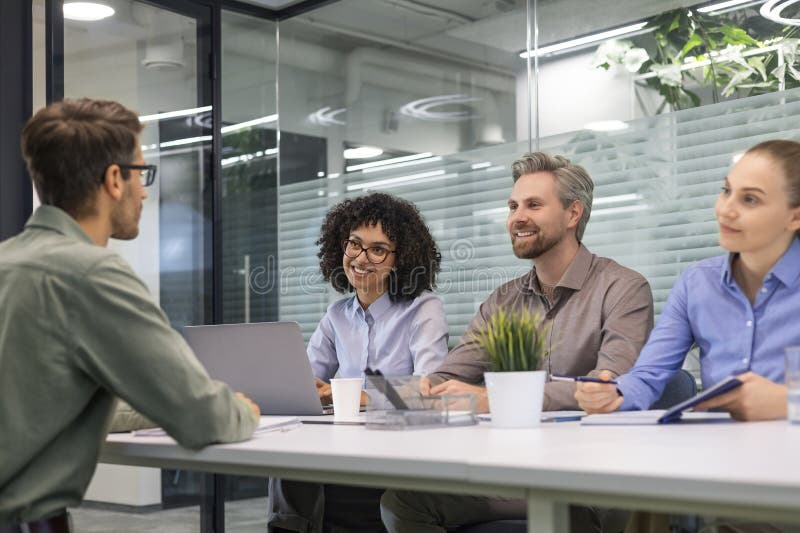 Job Interview Process is in Office. Human Resources, Meeting and Group ...