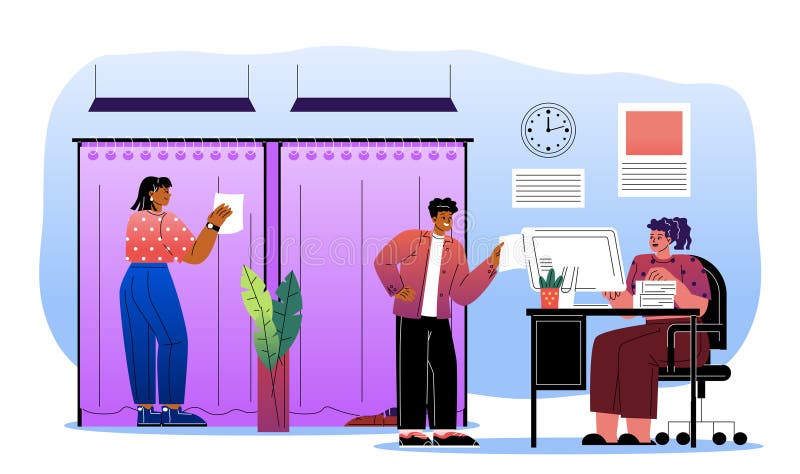 Job Interview Process in Office Setup. Vector Illustration Stock ...