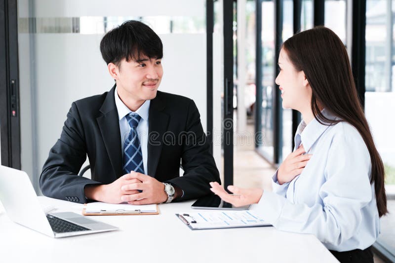 Job Interview Process with Potential Candidate Stock Photo - Image of ...