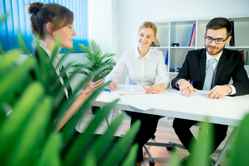 Job interview in progress stock image. Image of resume - 89380119