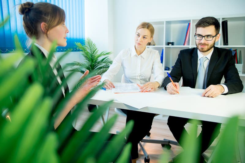 Job interview in progress stock photo. Image of employer - 89380202