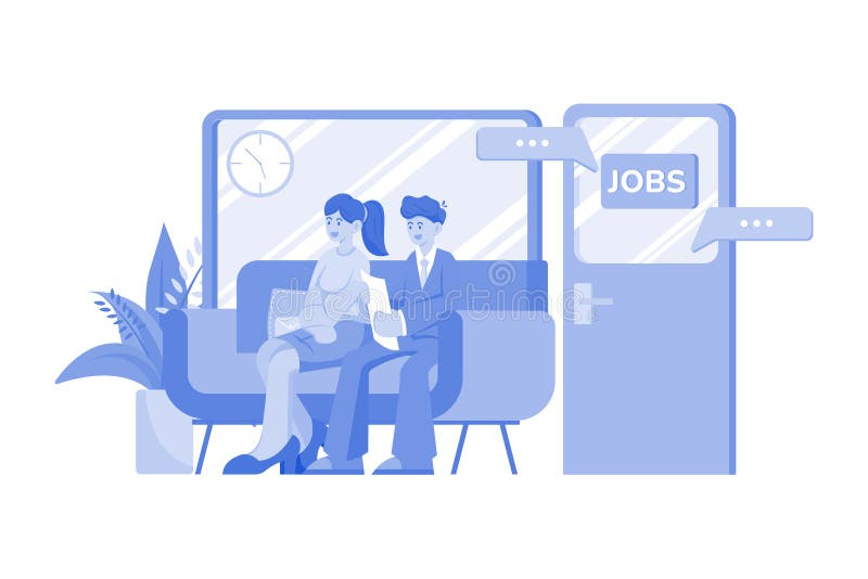 Job Interview Queue Illustration Concept on White Background Stock ...